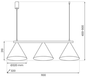 Lustr na lanku CAPITAL 3xGX53/15W/230V taupe
