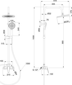 Invena Kalymnos, sprchová souprava s pákovou baterií, černá matná, INV-AU-28-004-V Leták: https://cloud.invena.pl/s/nnXaZKg3crBrRkz/download?path=%2FPliki%20do%20strony%20www%2FAU-28-004-V/Inne/AU-28-004-V-ulotka-ENG…