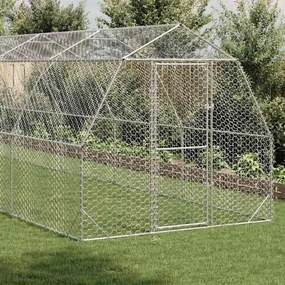 Výběh pro slepice 2,5x10x2,25 m pozinkovaná ocel 3328519