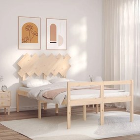 Postel s čelem pro seniory Small Double masivní dřevo 3195516
