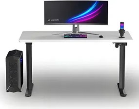 Ultradesk Quest černá-bílá / Herní stůl / 140 x 70 cm / nastavitelná v