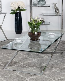 Stolek Flavio silver 130x70x41cm