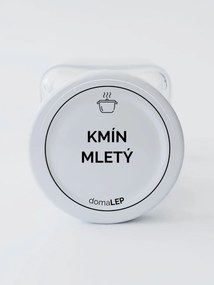 Samolepka na kořenky KMÍN MLETÝ průhledná 5 cm tučné písmo