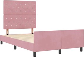 Postel s boxspringem s čelo Růžová 120 x 200 cm samet 3344872