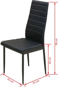 vidaXL Třídílný jídelní set stolu a židlí [242932] Barva: Černá