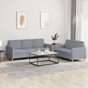 2dílná sedací souprava s poduškami světle šedá textil 3202118
