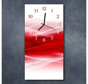 Nástěnné hodiny obrazové na skle - Abstrakt červený I