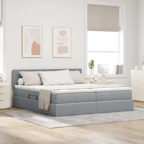 Postel s úložným prostorem Světle šedá 180 x 200 cm Umělá kůže 3370925