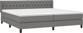 Box spring postel s matrací tmavě šedá 200x200 cm textil 3129978