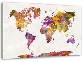 Gario Obraz na plátně Akvarelové skvrny mapa světa Rozměry: 60 x 40 cm