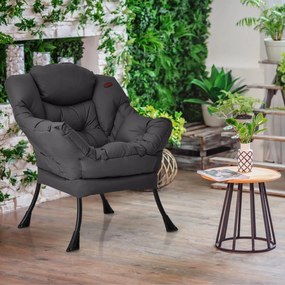 Costway Moderní křeslo, relaxační křeslo s područkami a boční kapsou, křeslo