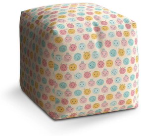 Sablio Taburet Cube Smajlíci: 40x40x40 cm