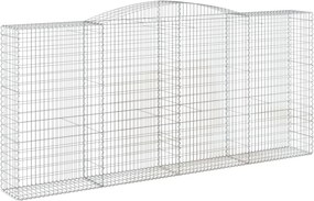 Klenutý gabionový koš 400 x 50 x 180/200 cm pozinkované železo 153539