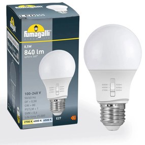 E27 8,5W LED žárovka A60 CCT 2 700/4 000/6 500 K