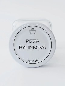 Samolepka na kořenky PIZZA BYLINKOVÁ průhledná 5 cm základní písmo