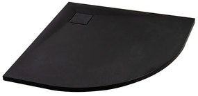 Cagliari Black 90x90x2,6 cm Oblouková SMC sprchová vanička se sifonem