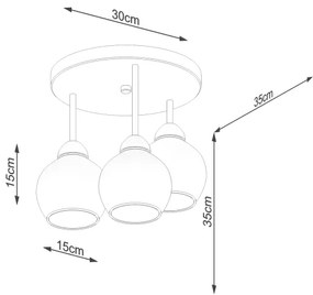 Sollux SL.1140 - Lustr na tyči ALINO 3xE27/60W/230V černá