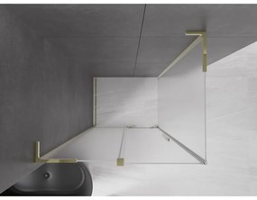 Mexen Velar L, sprchový kout s posuvnými dveřmi 120 x 110 cm, 8mm sklo námraza, zlatá lesklá, 871-120-110-33-50