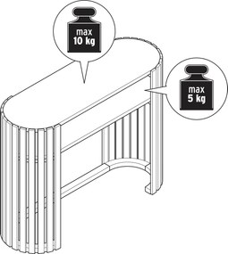 Tchibo - Bambusová konzole »Holt« s lamelovými prvky - barva: hnědá
