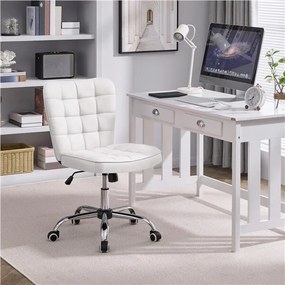 Kancelářská židle Yaheetech – bílá, 63 cm (délka) × 54,5 cm (šířka) × 84 cm - 94 cm (výška) (256184643871)