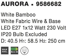 Nova Luce Závěsné svítidlo AURORA, ratan, E27 1x12W Barva: Bílá
