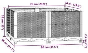 vidaXL Marketos Vyvýšený záhon 80 x 80 x 38 cm polypropylen