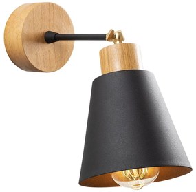 Nástěnné svítidlo v černé a přírodní barvě ø 14 cm Manavgat – Opviq lights