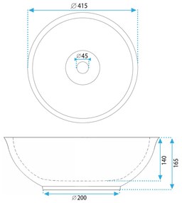 Keramické umyvadlo na desku REA BELLA