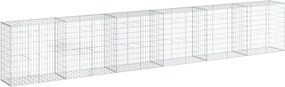 Gabionový koš s víkem 600 x 50 x 100 cm pozinkované železo 3295147