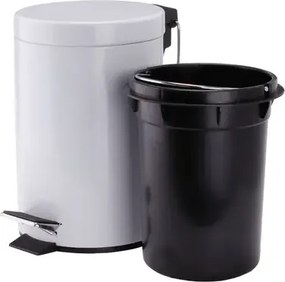 MSV UNIS Pedálový odpadkový koš 3 L bílá / ocel