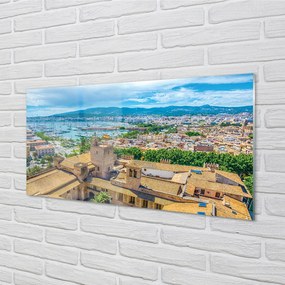 akrylový obraz Španělsko Port pobřeží město 125x50 cm