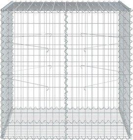 Gabionový koš s víkem 100 x 100 x 100 cm pozinkované železo 3295190