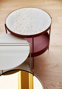 Hübsch Odkládací stolek CARRY světle šedý ø45 cm 990833