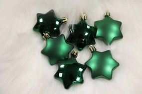 Zelené závěsné vánoční ozdoby hvězdy 6ks 5cm