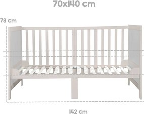 Šedá postýlka s nastavitelnou výškou 70x140 cm Easy Sleep – Roba