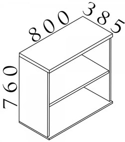Nízká skříň Visio LUX 80 x 38,5 x 76 cm