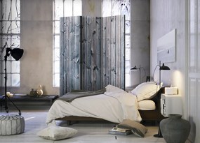 Pokojová zástěna Rustikální elegance - textura šedých a vybledlých dřevěných prken