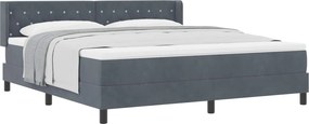 Postel s boxspringem s čelo Tmavě šedá 200 x 180 cm samet 3341427