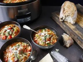 Crockpot CSC063X černá/stříbrná / Pomalý hrnec / 7,5 l / keramická mís