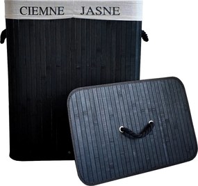 TRENDIE Bambusový koš na prádlo 100l černý + DÁREK
