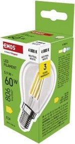 Emos lighting LED žárovka Filament Mini Globe / E14 / 5,9 W (60 W) / 806 lm / neutrální bílá 1525731450