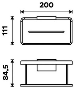 NIMCO Ki-14015-B-90 - Nástěnná police do sprchy KIBO matná černá/bílá
