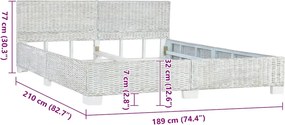 Rám postele šedý přírodní ratan 180 x 200 cm 283093