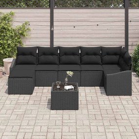 Set pohovek 8 ks Černá polyratan 3346823