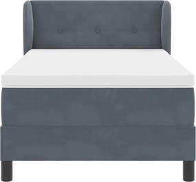 Postel s boxspringem s čelo Tmavě šedá 90 x 200 cm samet 3340371
