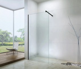 Mexen sprchová zástěna WALK-IN, 6mm sklo, 50cm, černý profil, čiré sklo, 850-050-000-70-00