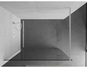Mexen Kioto, sprchová zástěny typ Walk-In 115 x 200 cm, 8mm čiré sklo, bílý profil, 800-115-101-20-00