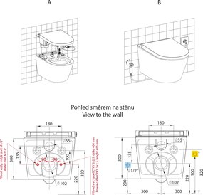 Sapho, VEEN CLEAN závěsné WC s integrovaným elektronickým bidetem