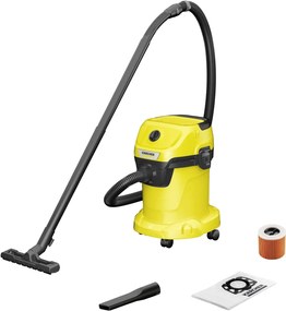 Karcher wd 3 v-17/4/20 víceúčelový vysavač, 1000 w, objem 17 l, mokré a suché vysávání, žlutá