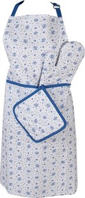 Bavlněná zástěra s modrými růžičkami Blue Rose Blooming - 70*85 cm